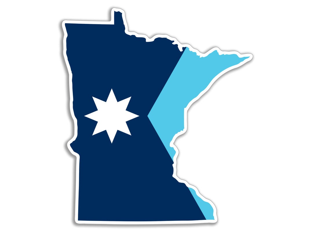 Minnesota Sticker Flag State Flag Shape Printed Vinyl Decal Decals ...