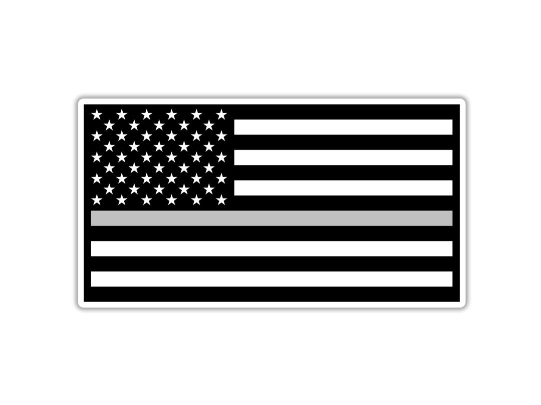 USA Sticker Thin Gray Line Flag Printed Vinyl Decal Decals American ...