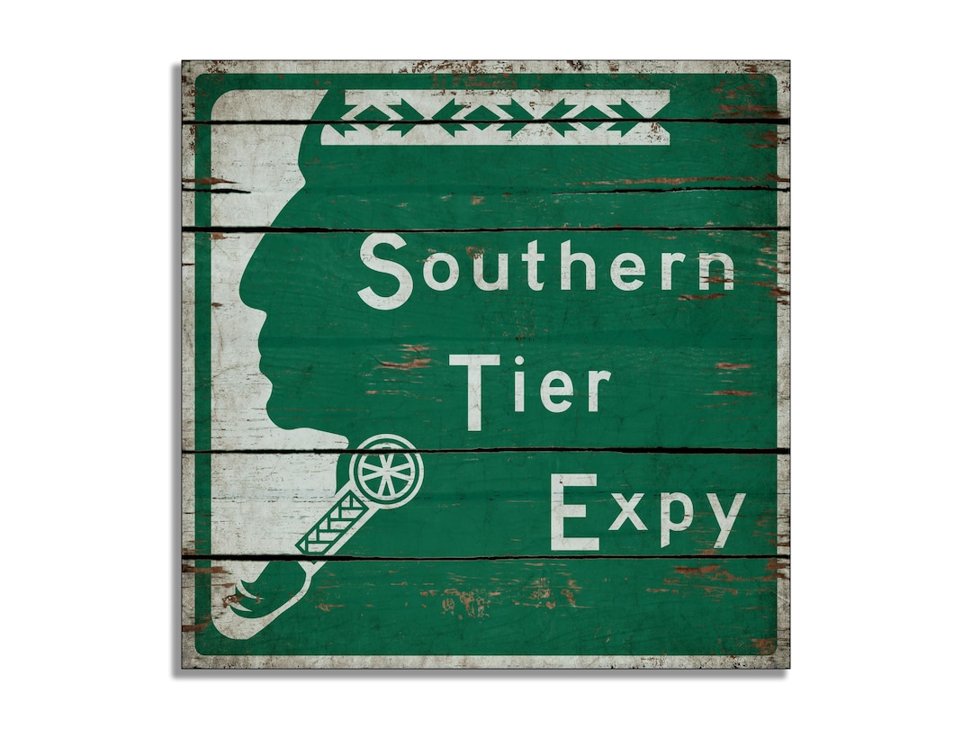 Southern Tier Expressway Sign Canvas on Wood Plaque Handmade Decor Wall ...