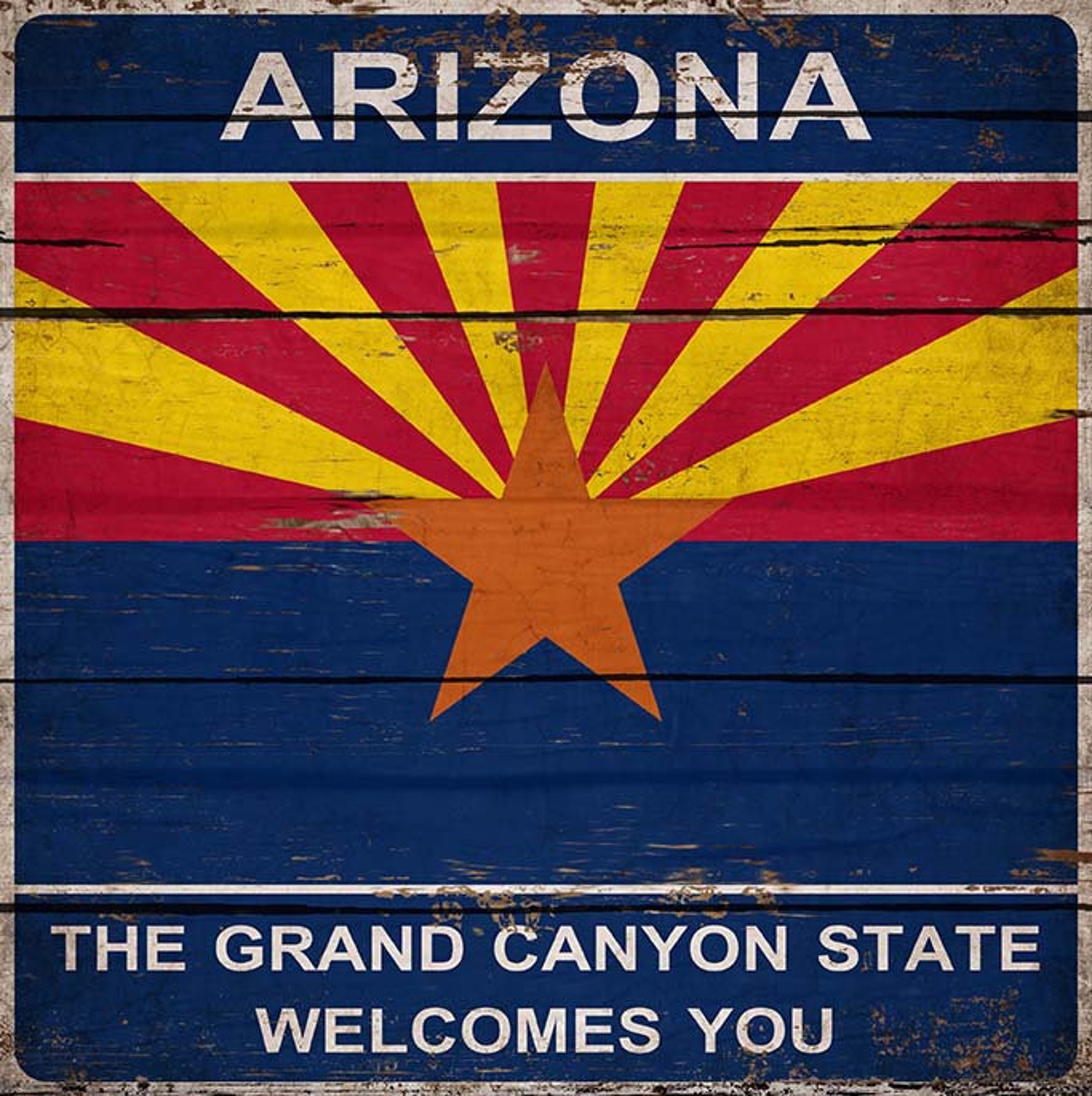 Arizona Welcome Sign States Print Wooden Plaque Handmade Decor - Etsy