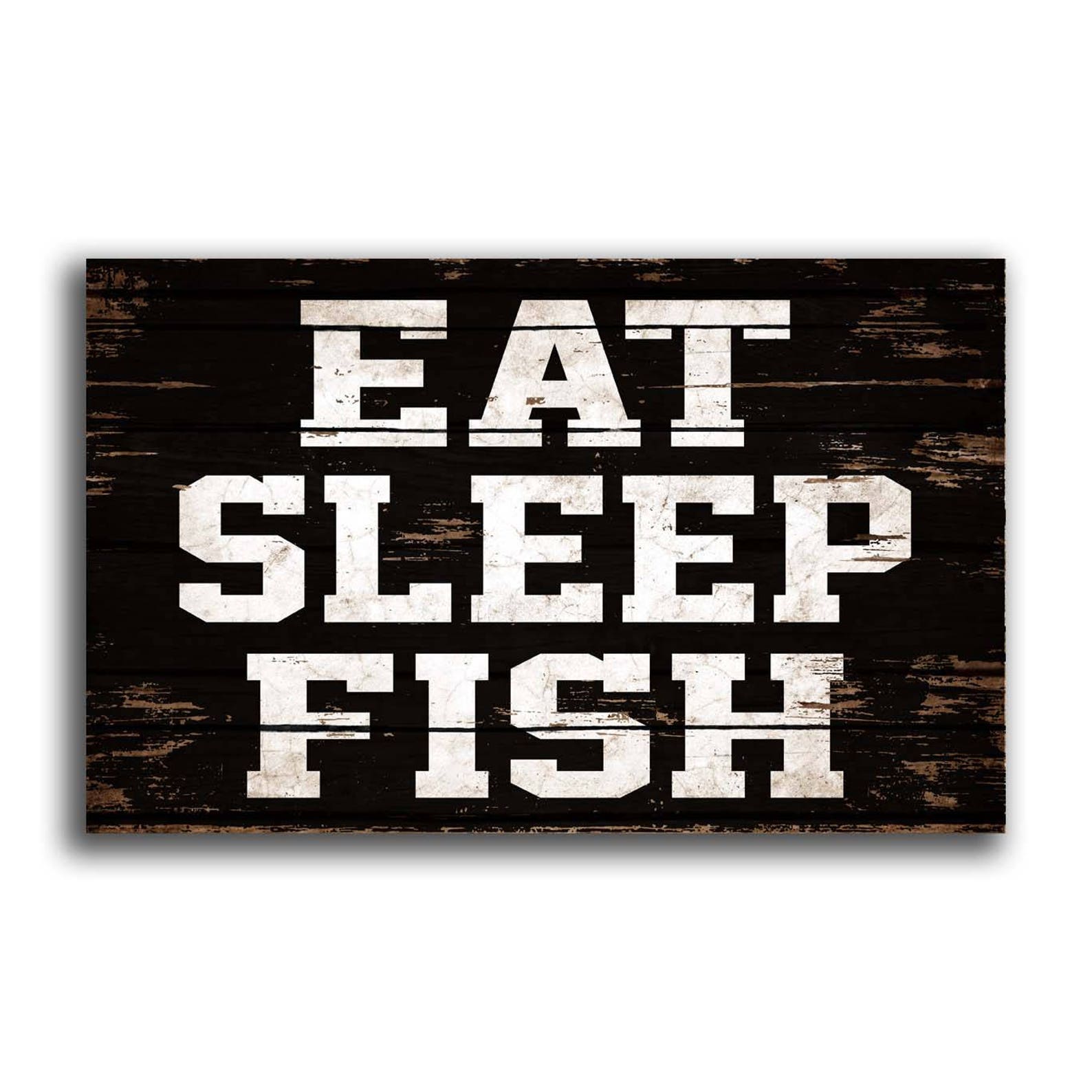 Eat Sleep Fish Wood Fishing Lake Sign Angler Sport Man Cave - Etsy