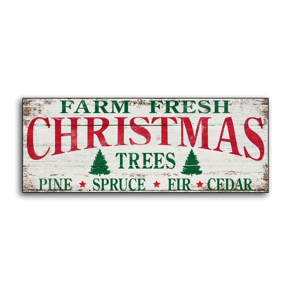 Christmas Tree Wood Sign Farm Fresh Merry Xmas Tree Farm Trees Holiday ...