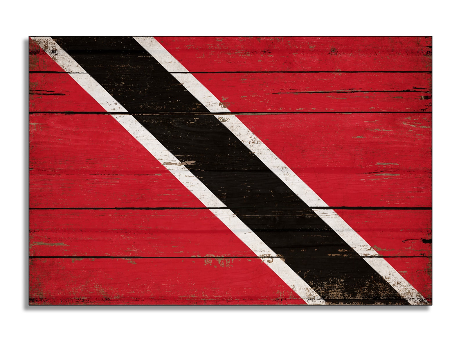 Trinidad and Tobago Flag Canvas on Wood Caribbean Flags Rustic Flags ...