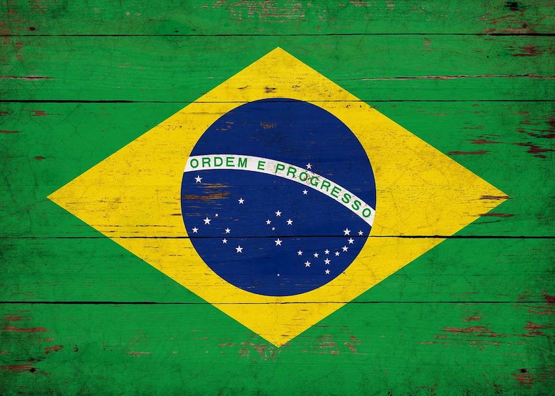 Brazil Wooden Flag Sign Print on Wooden Sign Decor Brasil Wall Decor ...
