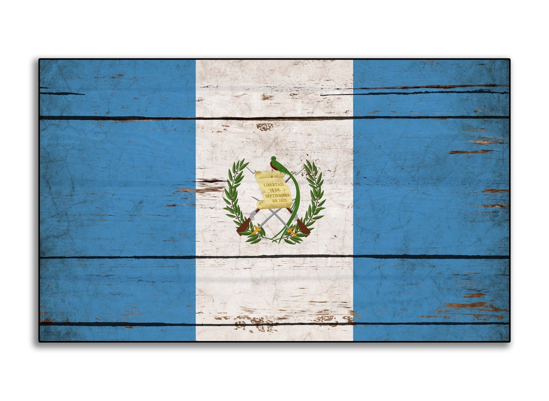 Guatemala Wood Flag Flags Wooden Handmade Home Wall Decor Print Printed ...
