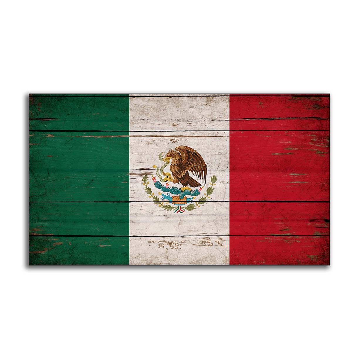 Mexico Flag Bandera De México Canvas Print Wood Flag Flags Rustic Flags ...