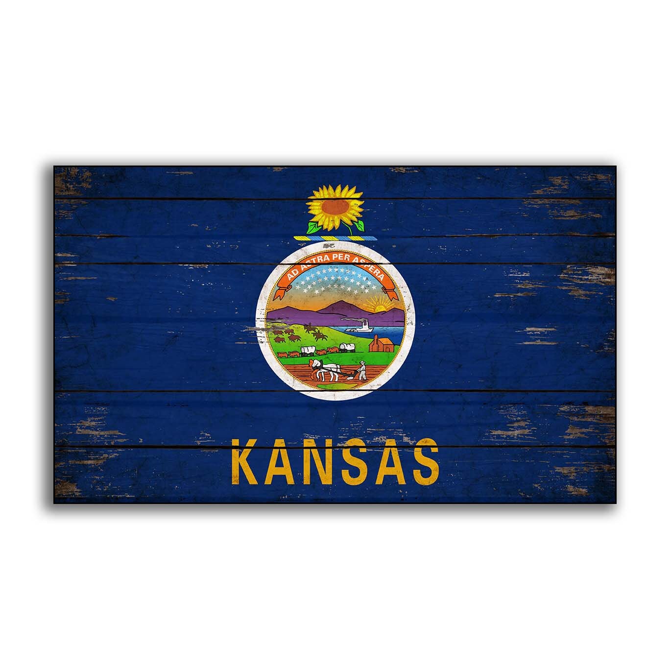 Kansas State Canvas Mounted Sign Wood Flag Sign Flags Wooden - Etsy Denmark