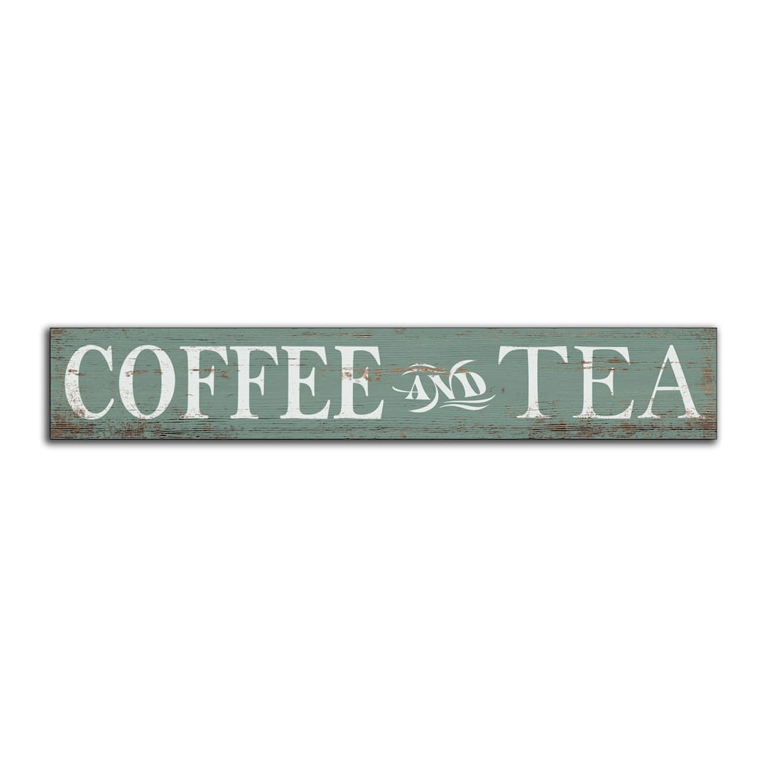 Coffee and Tea Wood Wooden Handmade Sign Kitchen Sign Coffee Shop ...