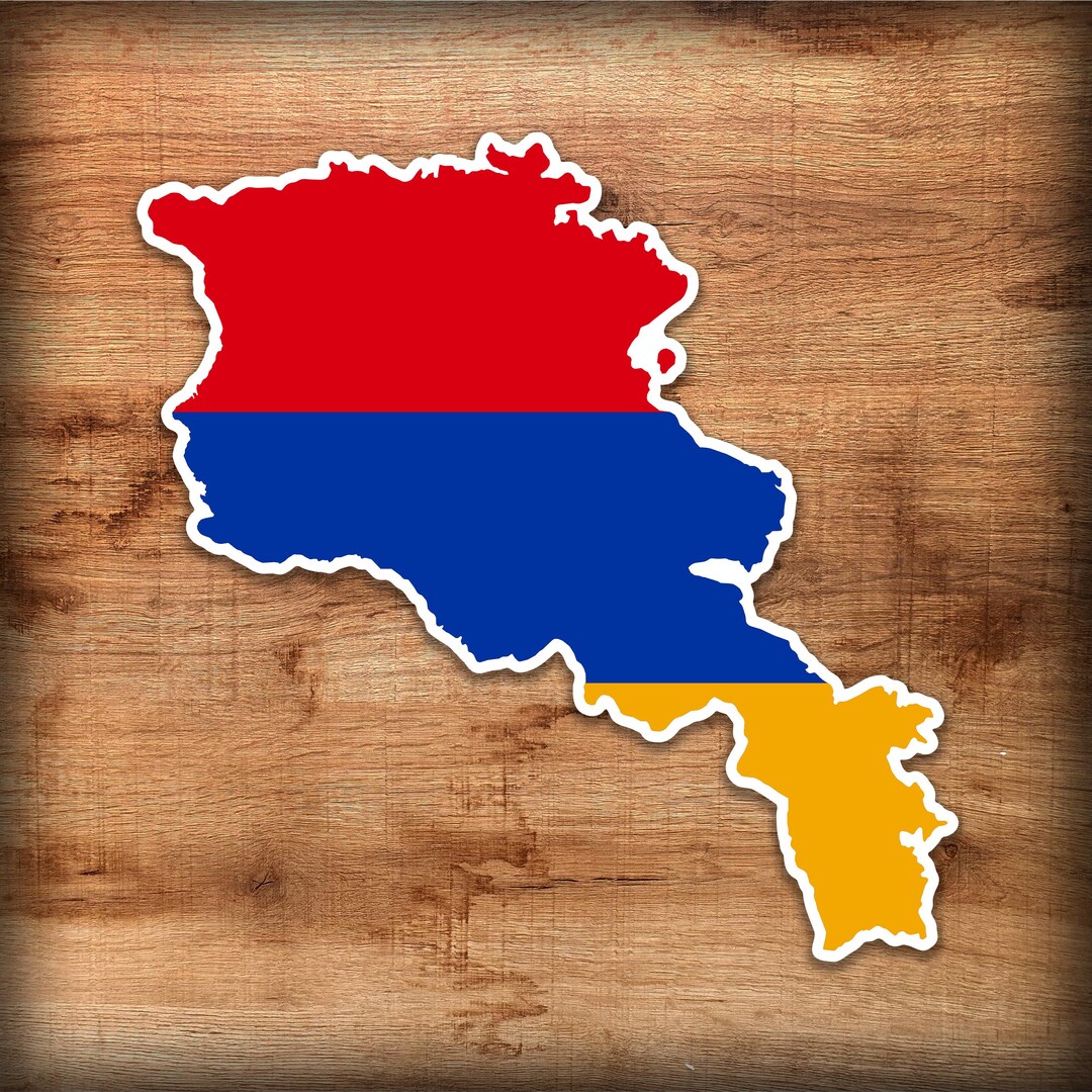 Armenia Sticker Flag Shape Printed Vinyl Decal Decals Armenian Travel ...