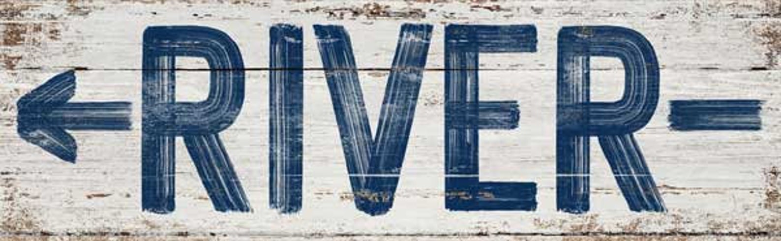 River Arrow Wooden Canvas Mounted Sign Wood Wooden Print Decor - Etsy