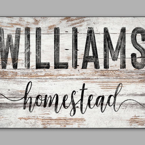 Personalized Homestead Family Name Sign Modern Farmhouse - Etsy