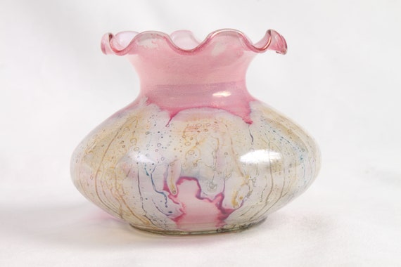 Simron Hand Made Acid Wash Glass Vase Simron Israel Hand - Etsy