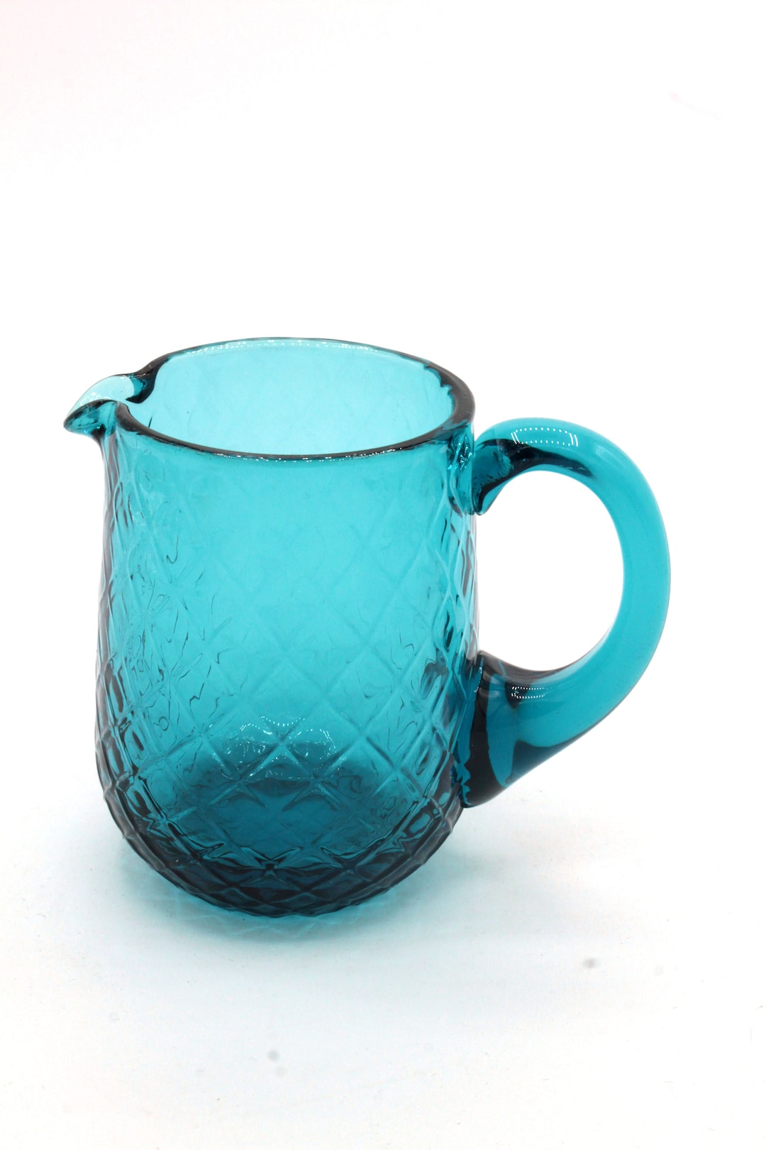 Glass Jug, Czech Glass Turquoise Blue Small Glass Jug - Etsy