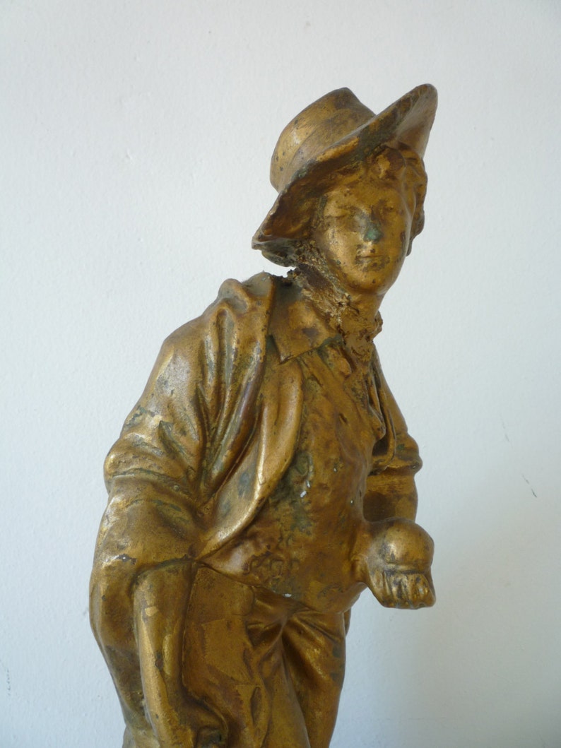 Pair of Antique French Chalkware Figurines | Etsy