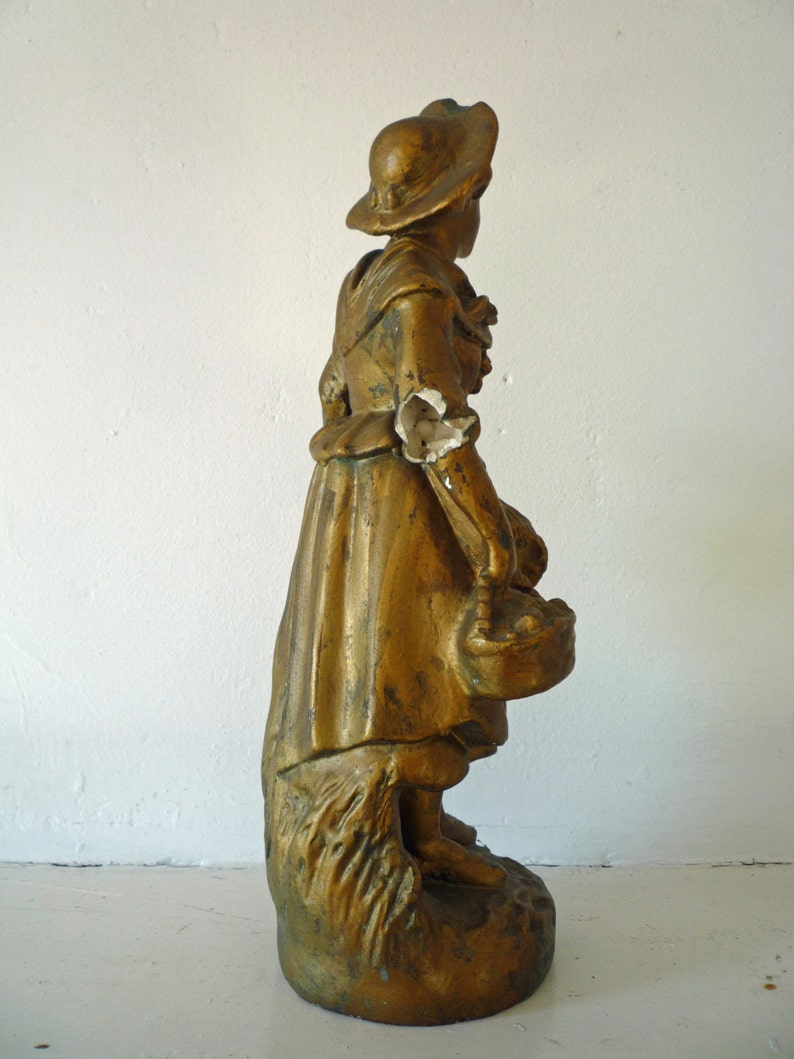 Pair of Antique French Chalkware Figurines | Etsy