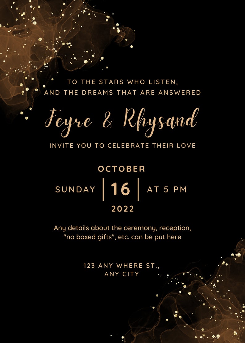 Starfall ACOTAR Inspired Party Invitations: Wedding Bridal - Etsy