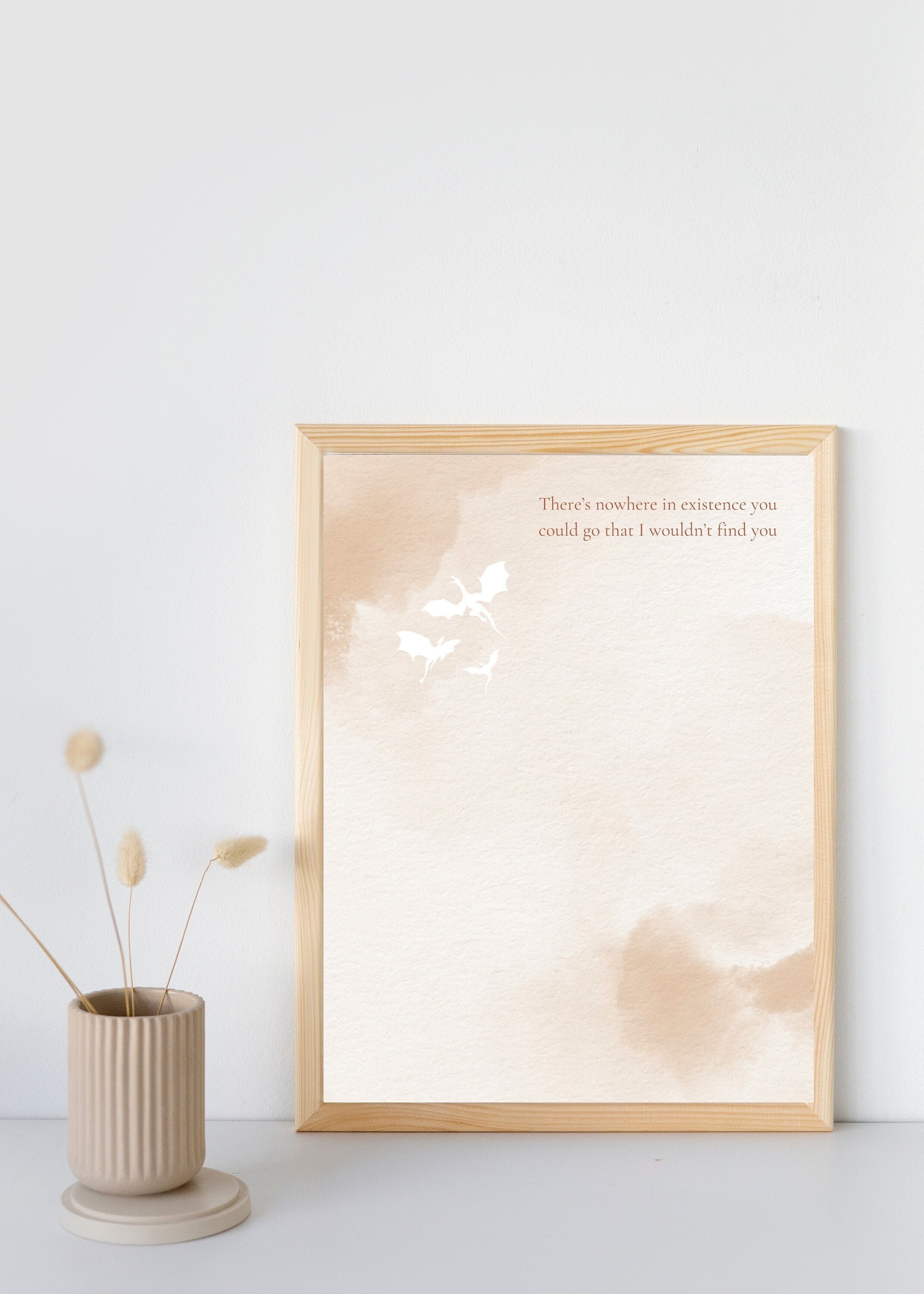 Fourth Wing Art Print: Neutral Palette Xaden Quote Tairn Andarna Sygael ...
