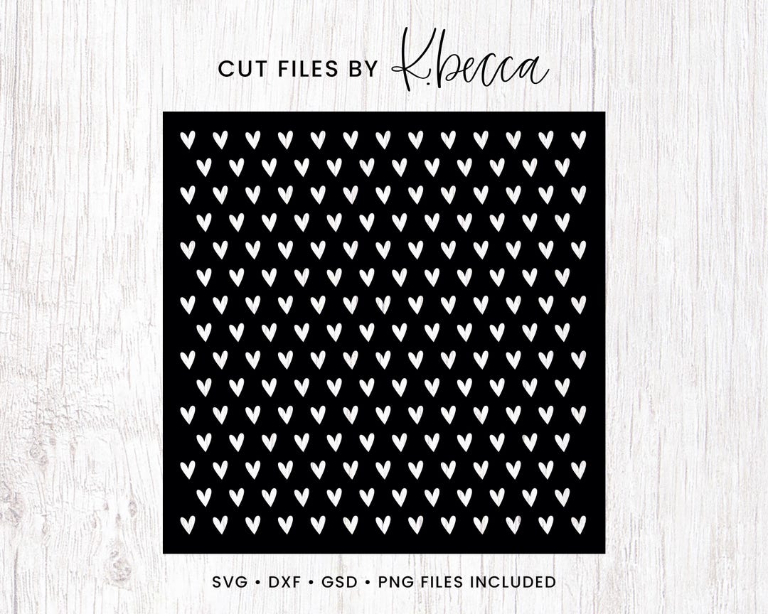Hearts Stencil SVG, Little Heart Stencil Cut File, Hearts Pattern ...
