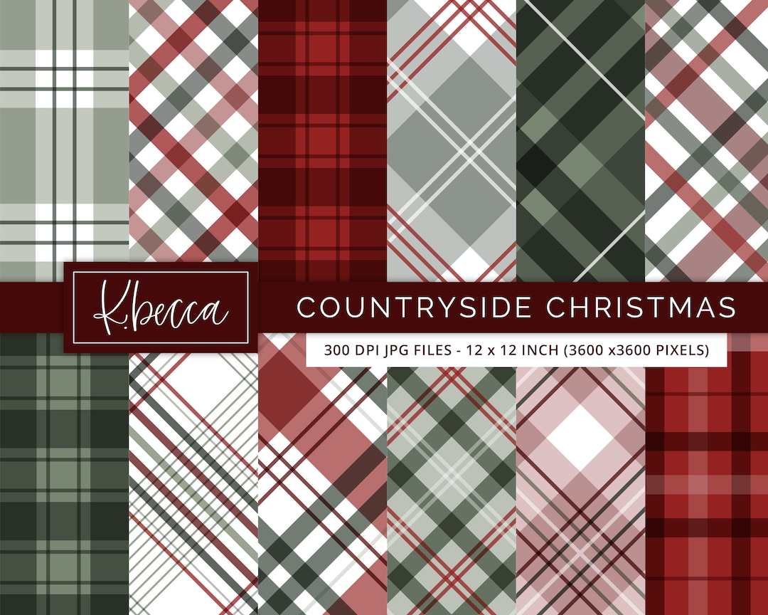 Christmas Plaid Digital Paper, Digital Christmas Plaids, Seamless ...