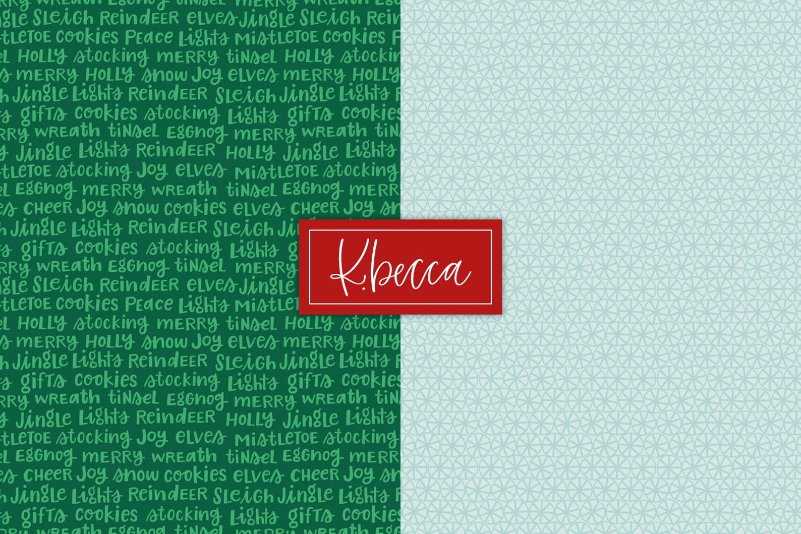 Christmas Digital Paper Set, Red and Green Christmas Patterns, Seamless ...