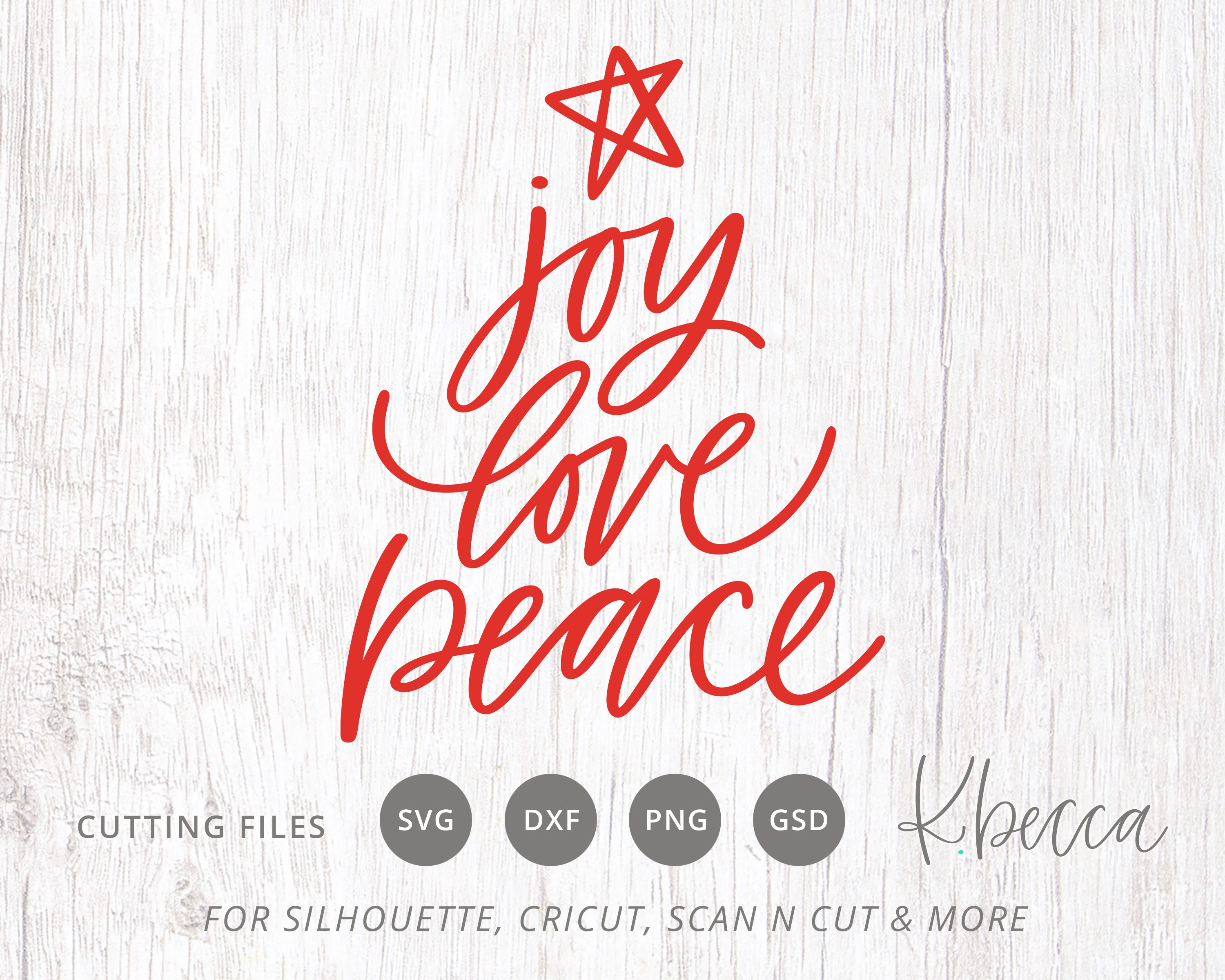 Joy Love Peace Tree SVG, Christmas Tree SVG, Joy Love Peace Cut File ...