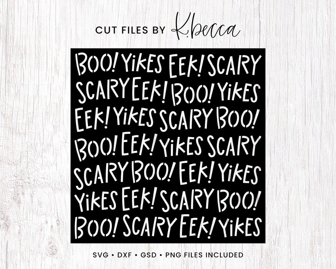 Stencil SVG File, Halloween SVG, Halloween Words SVG, Boo, Yikes, Eek ...