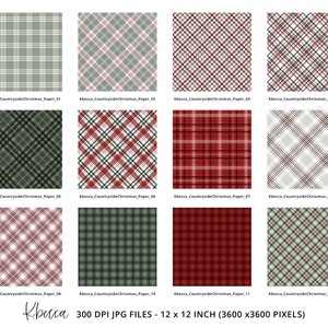 Christmas Plaid Digital Paper, Digital Christmas Plaids, Seamless ...