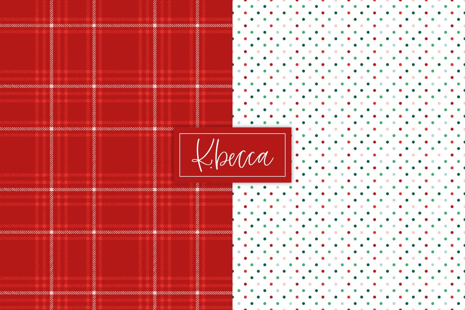 Christmas Digital Paper Set, Red and Green Christmas Patterns, Seamless ...