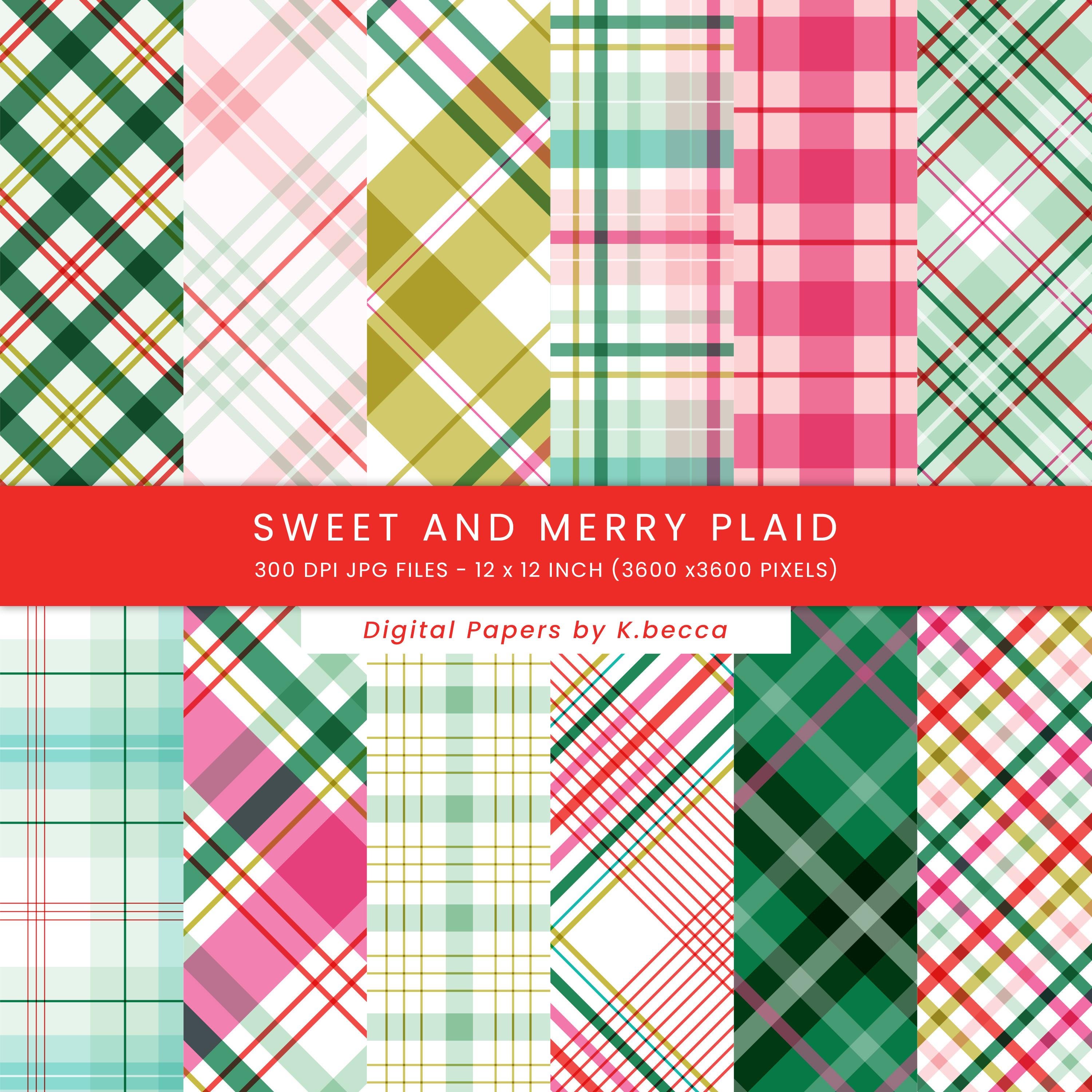 Christmas Plaid Digital Paper, Digital Christmas Plaids, Seamless ...