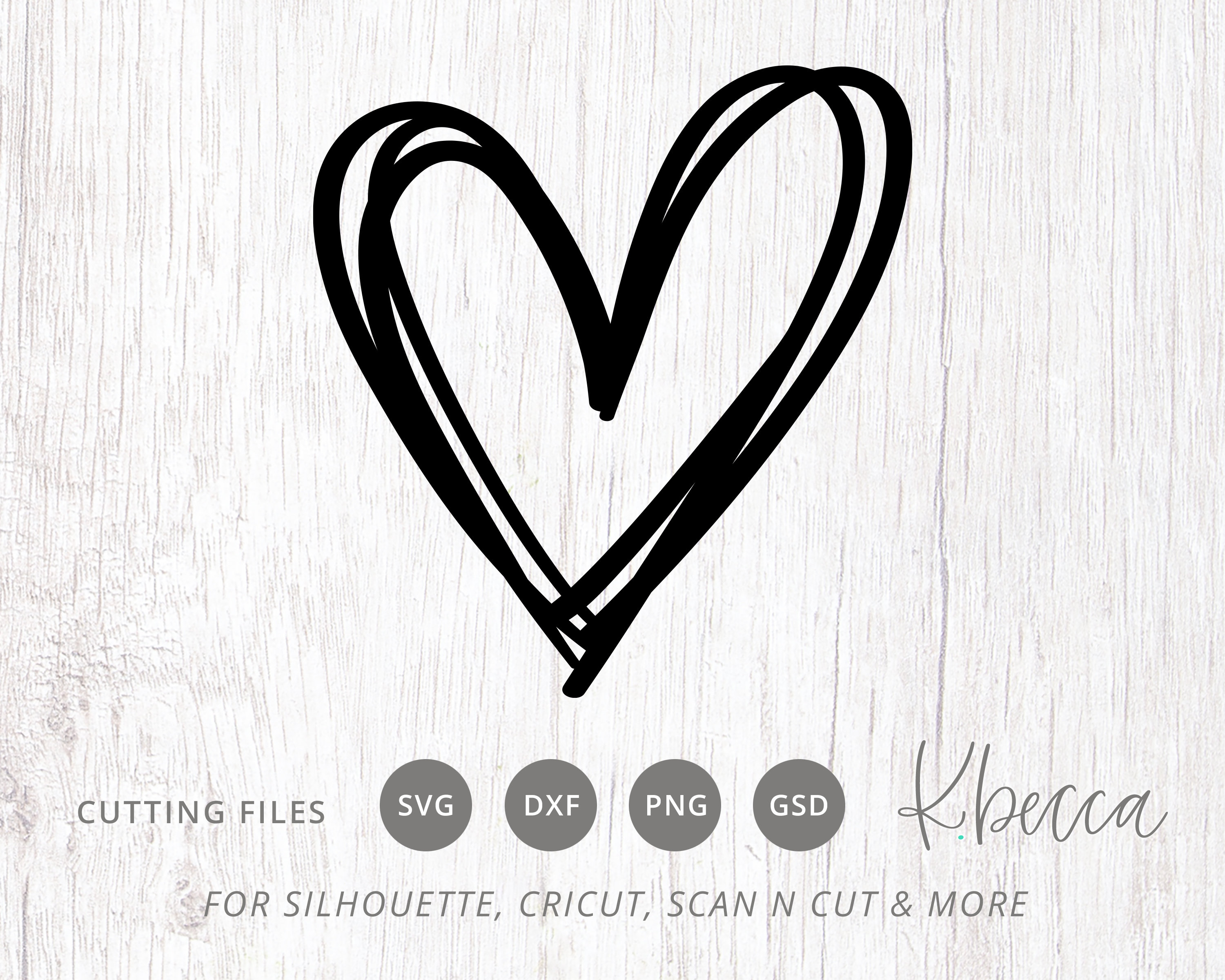 Sketched Heart SVG, Heart SVG, Valentine SVG Heart, Valentines Day Cut ...
