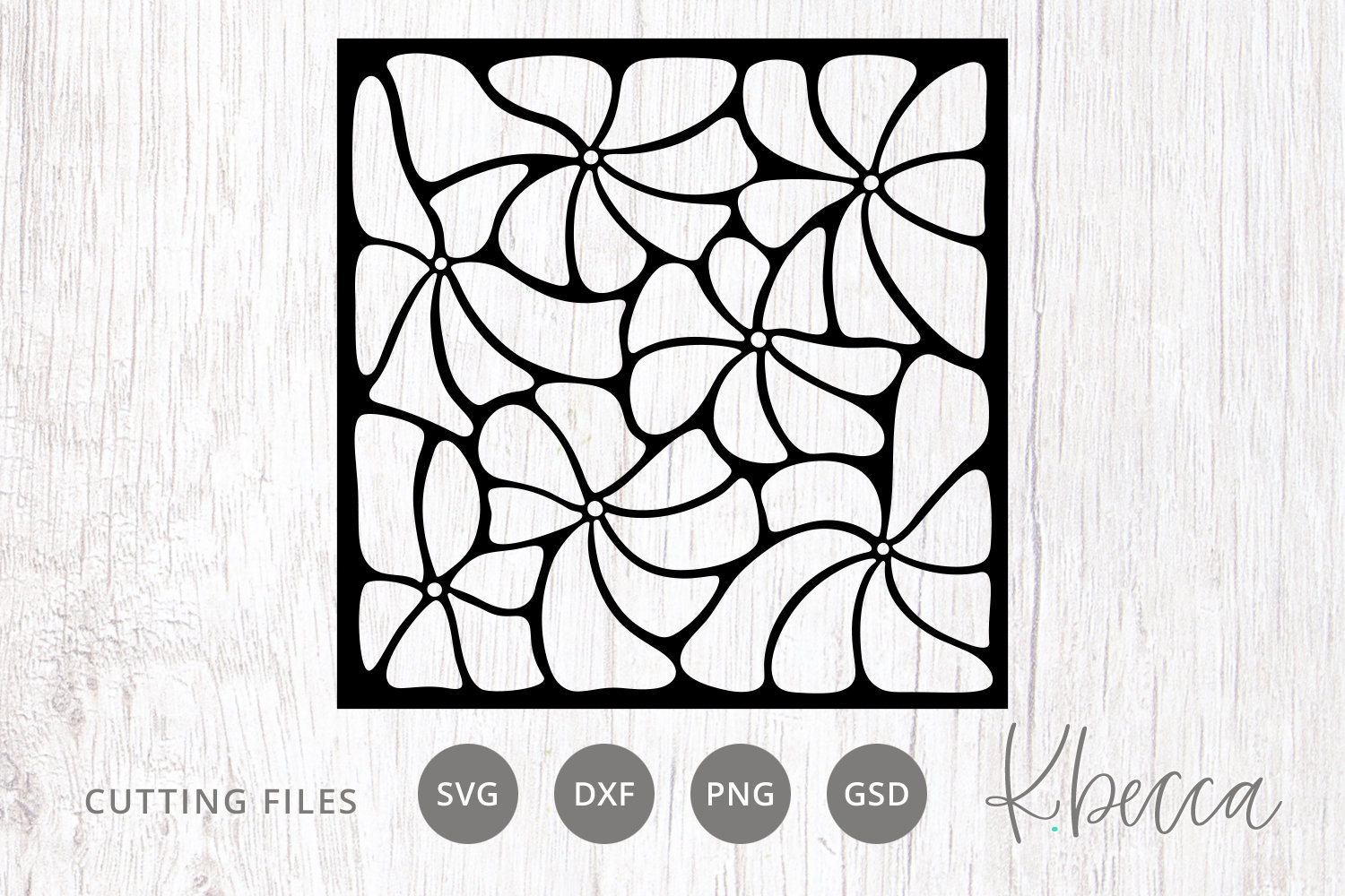 Flower Stencil SVG, Groovy Flower Stencil SVG, Retro Flower Stencil SVG ...