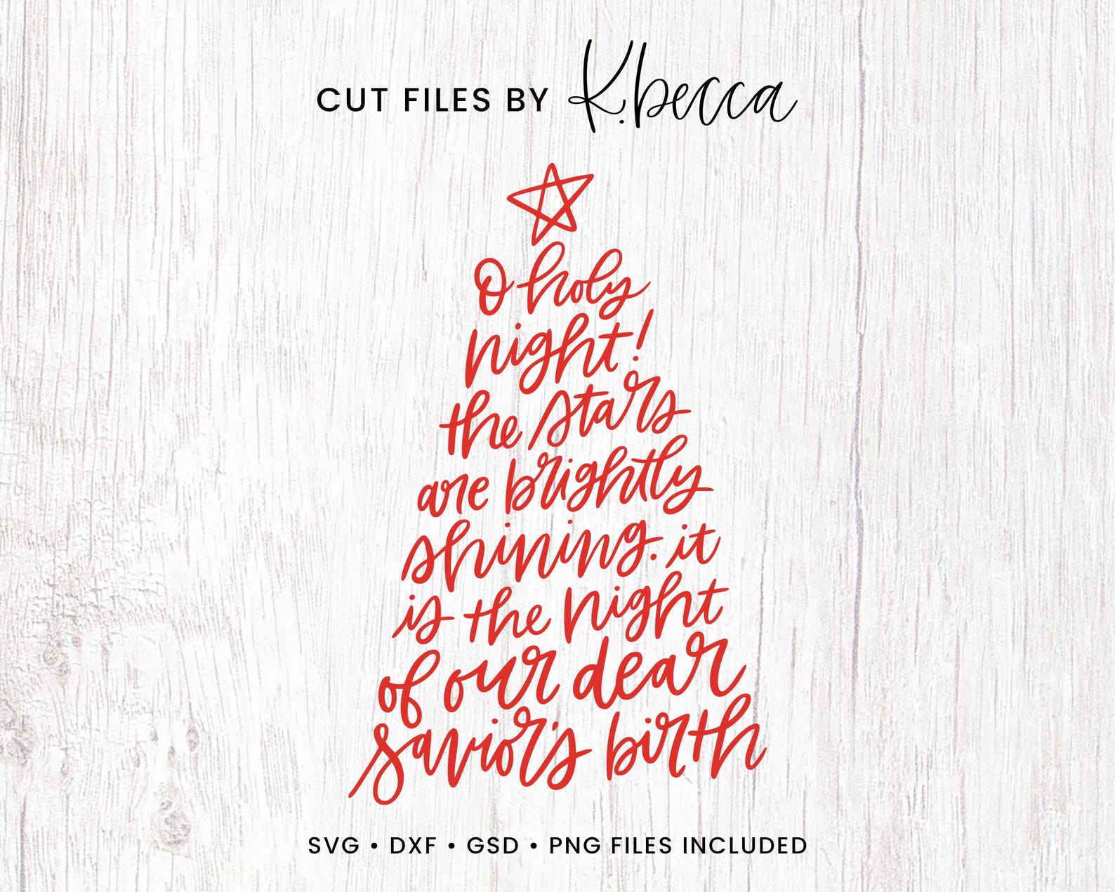 O Holy Night Christmas Tree SVG, Christmas Tree SVG, Christmas Lyrics ...