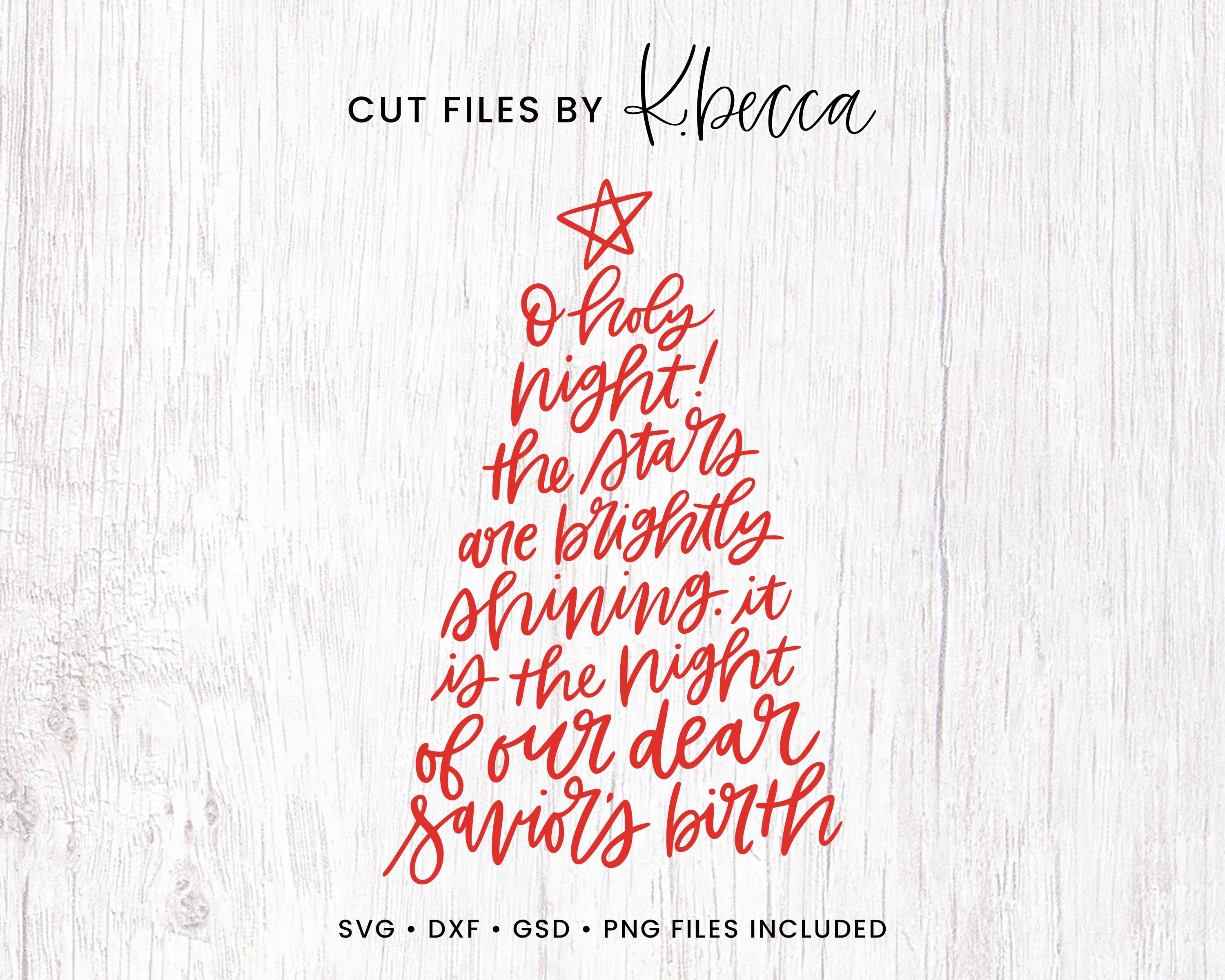 O Holy Night Christmas Tree SVG, Christmas Tree SVG, Christmas Lyrics ...