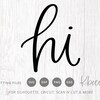 Hi SVG, Hi Script SVG, Hi Cut File for Cardmaking, Hand Lettered Hi SVG ...