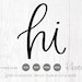 Hi SVG, Hi Script SVG, Hi Cut File for Cardmaking, Hand Lettered Hi SVG ...