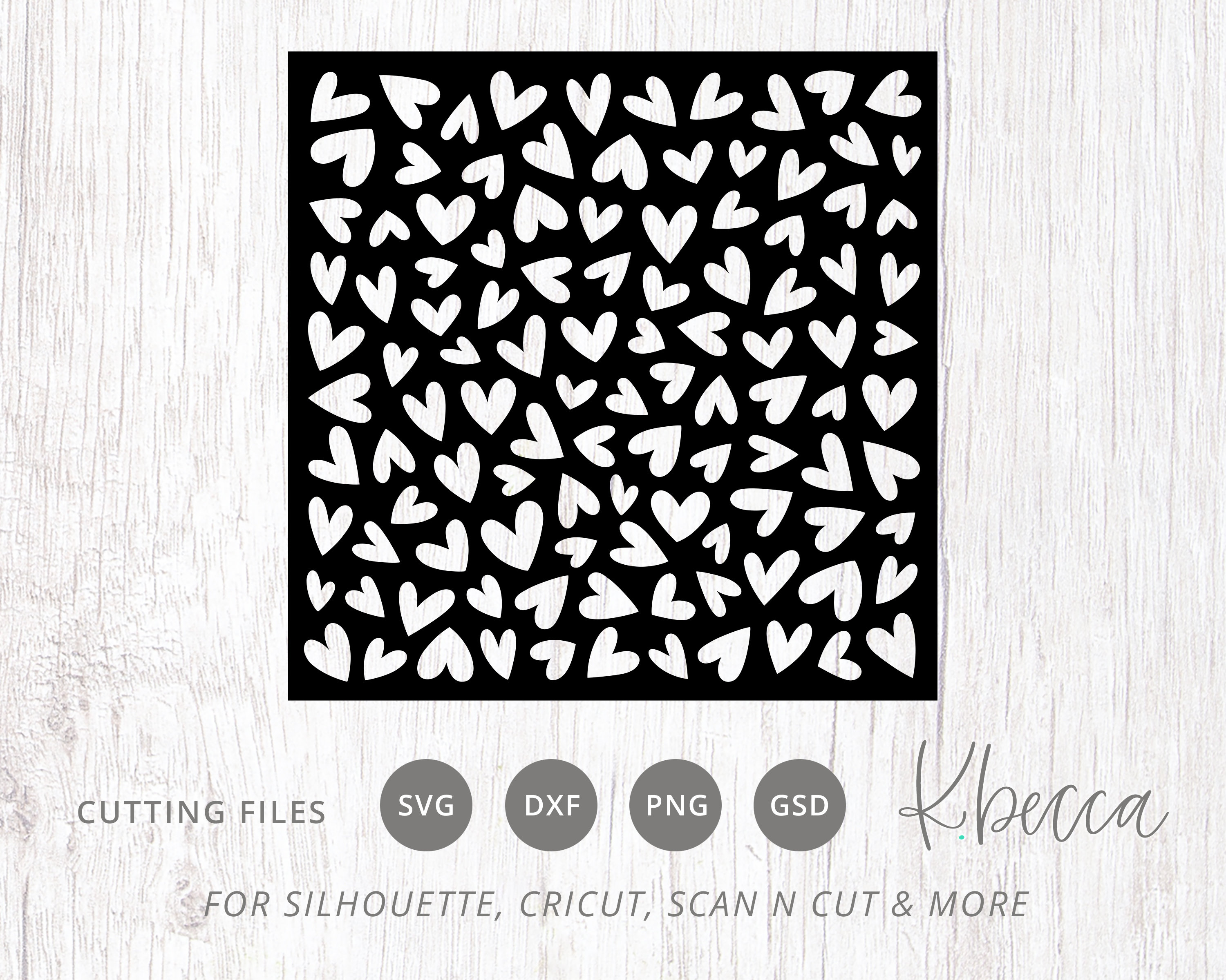Hearts Stencil SVG, Heart Stencil Cut File, Hearts Pattern Stencil ...