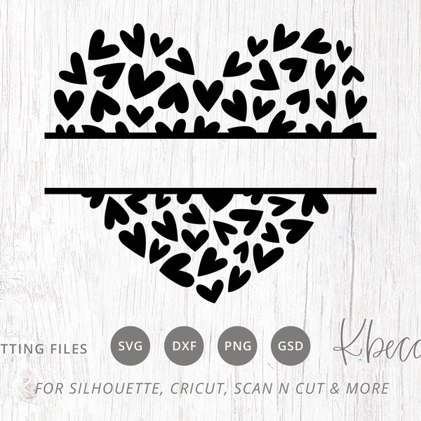 Split Heart Svg - Etsy