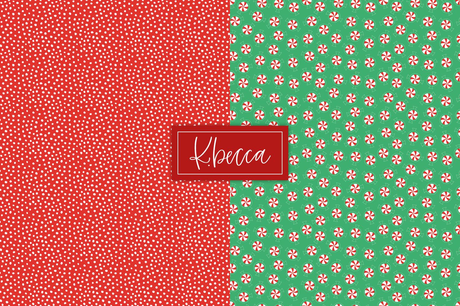 Christmas Digital Paper Set, Red and Green Christmas Patterns, Seamless ...
