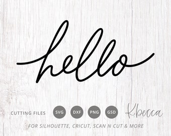 Hi SVG, Hi Script SVG, Hi Cut File for Cardmaking, Hand Lettered Hi SVG ...