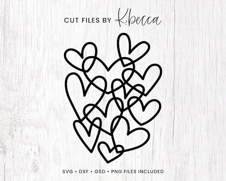 Heart SVG Cut File, Group of Hearts SVG, Tangle of Hearts, Valentine's ...