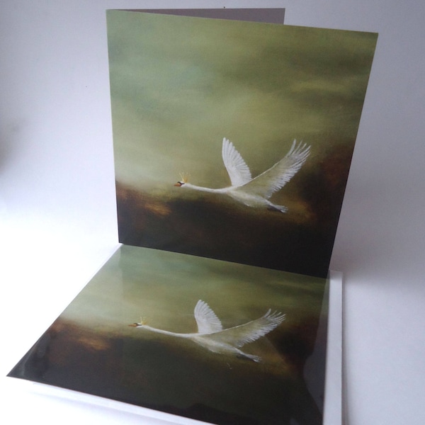 Swan Greeting Card - Etsy