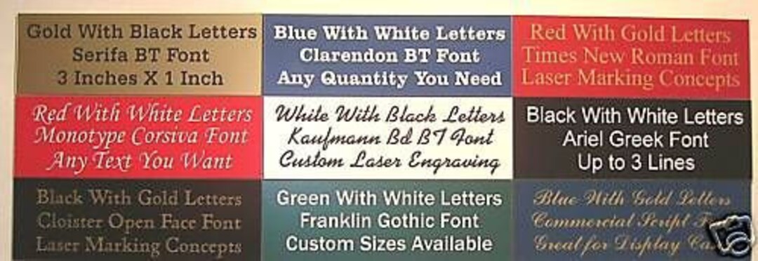 1" X 3" Custom Display Case Nameplate. Name Plate for Picture Frame. - Etsy