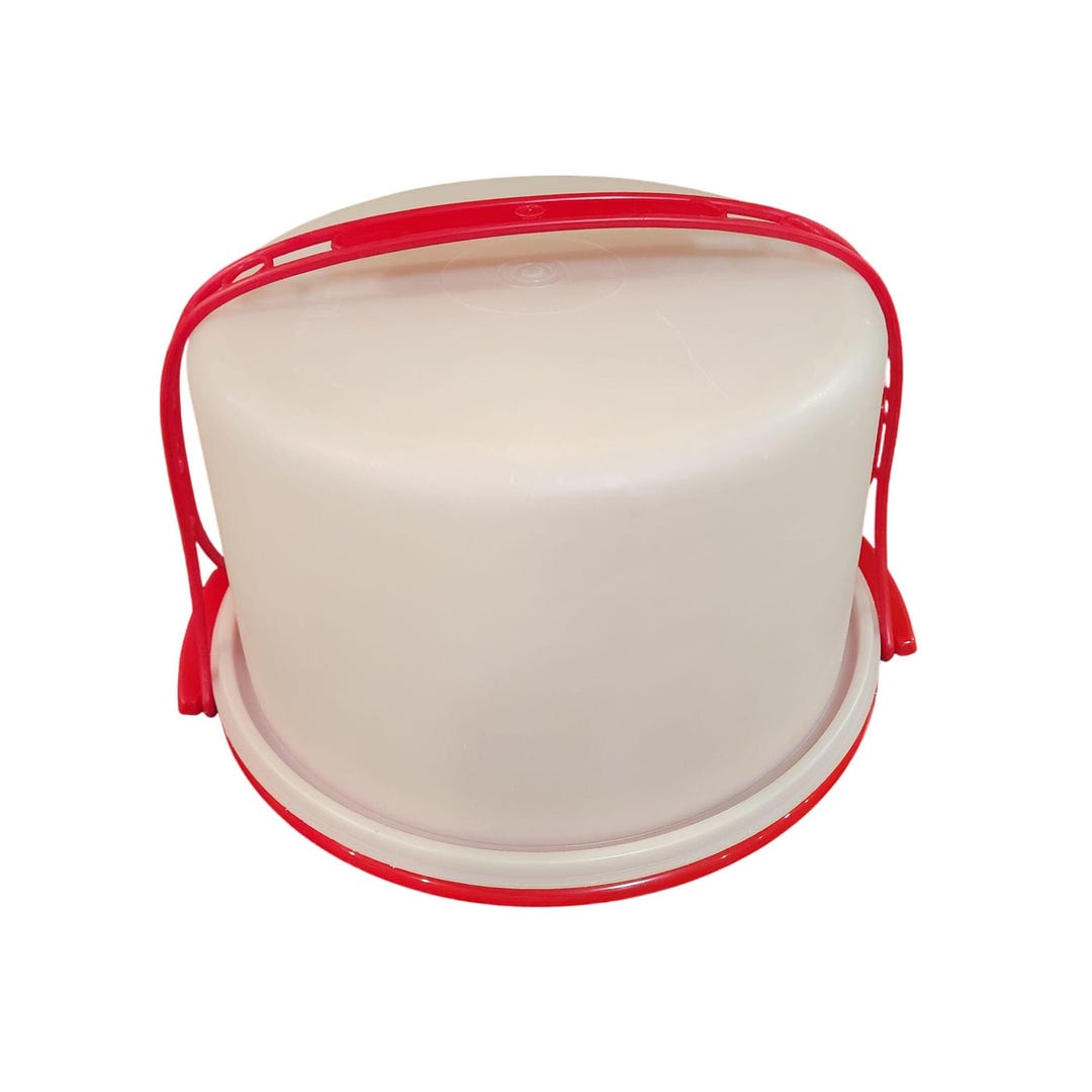 Tupperware Red Cake Taker With Handle - Etsy