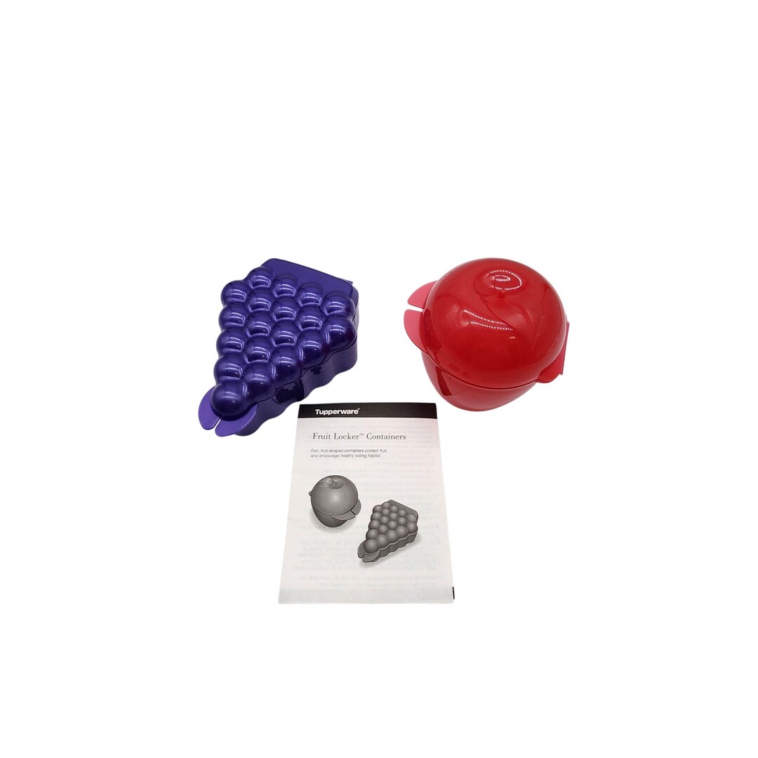 Tupperware Fruit Locker Containers Purple Grape Keeper Red Apple Keeper ...