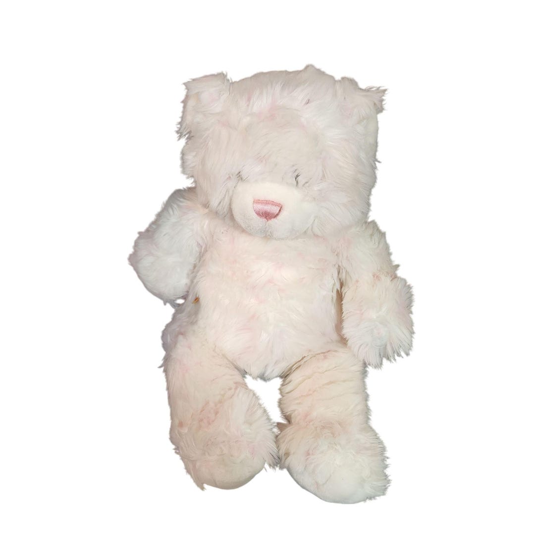 Build a Bear White / Pink Fluffy Plush Teddy Bear Soft Toy 16 - Etsy