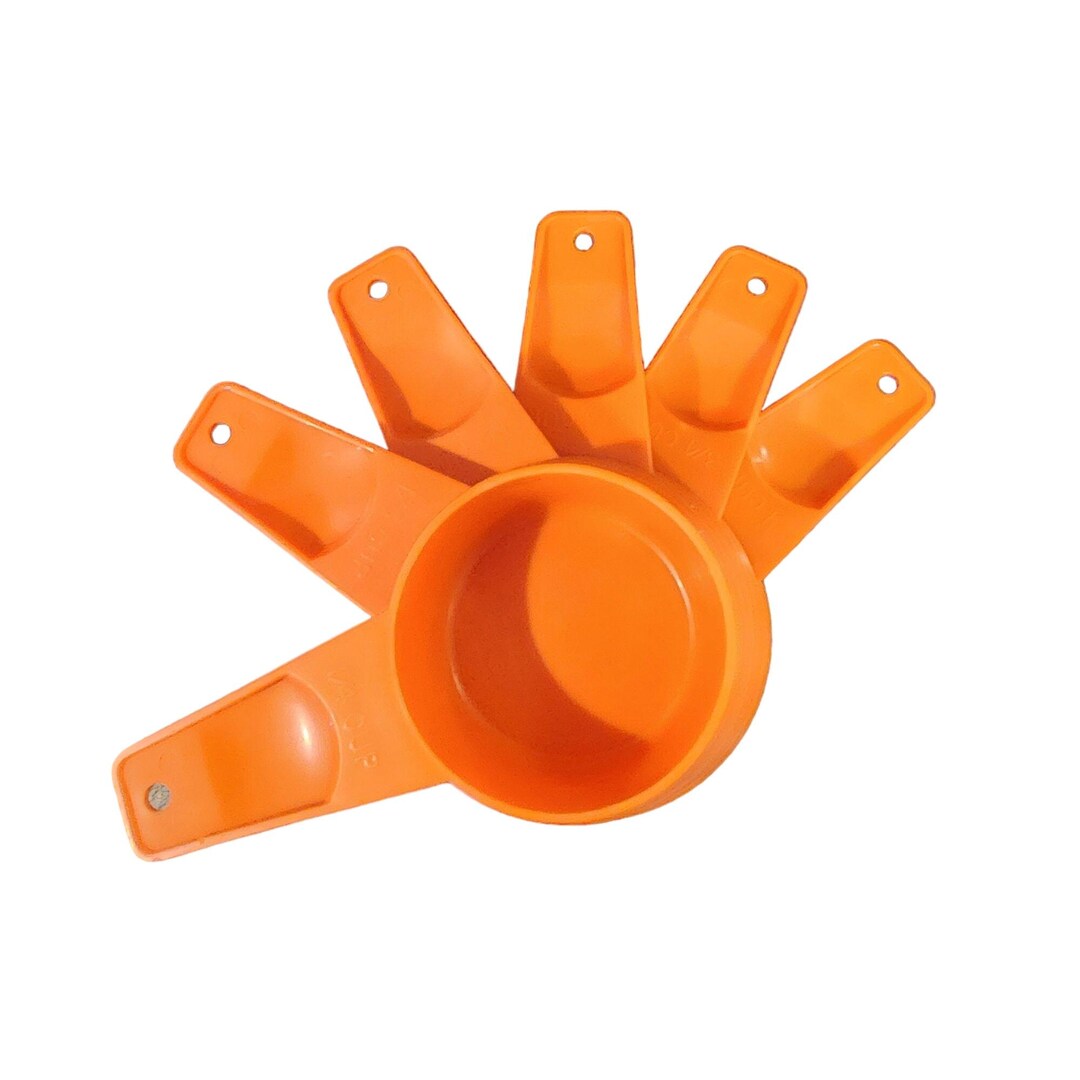 Tupperware Vintage Orange Measuring Cups Full Set - Etsy
