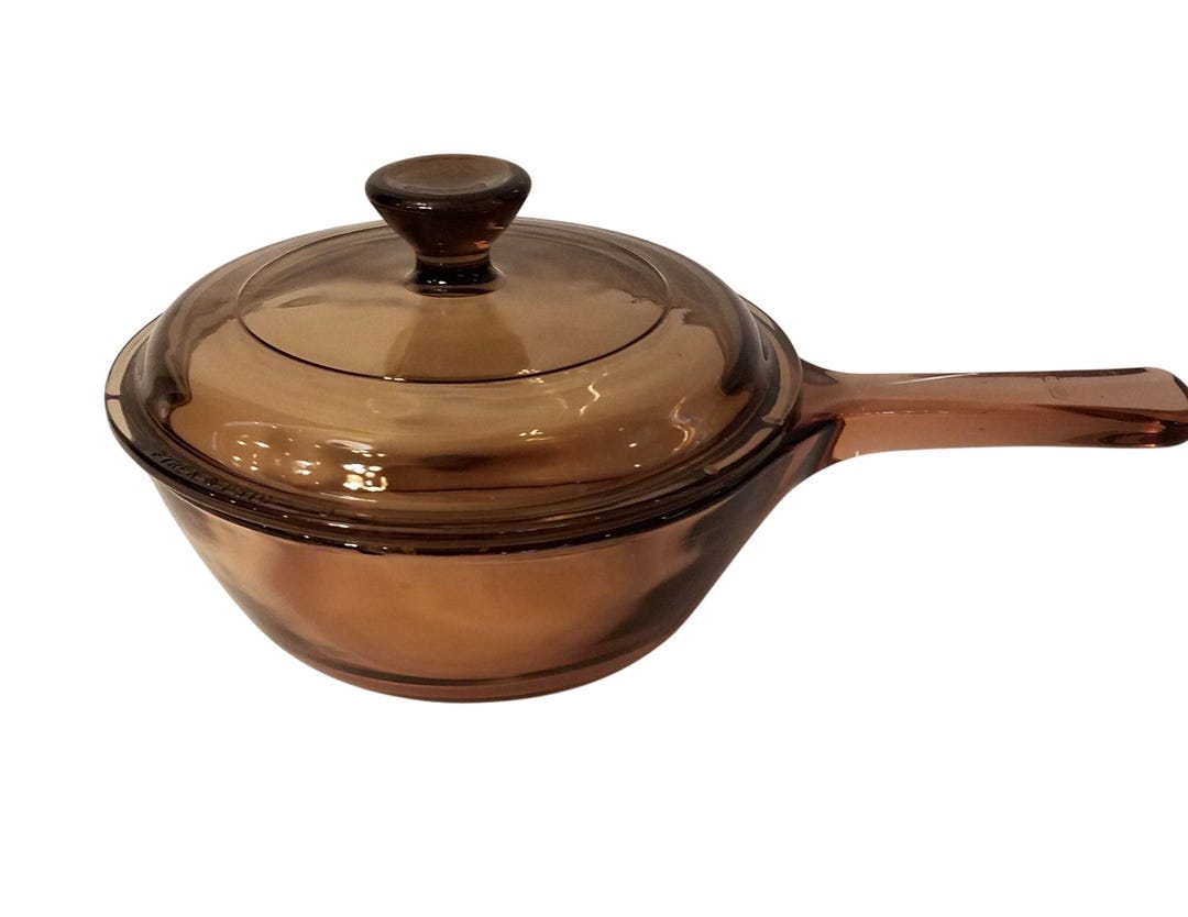 Vision Corning Ware .5L Sauce Pan With Lid Amber - Etsy