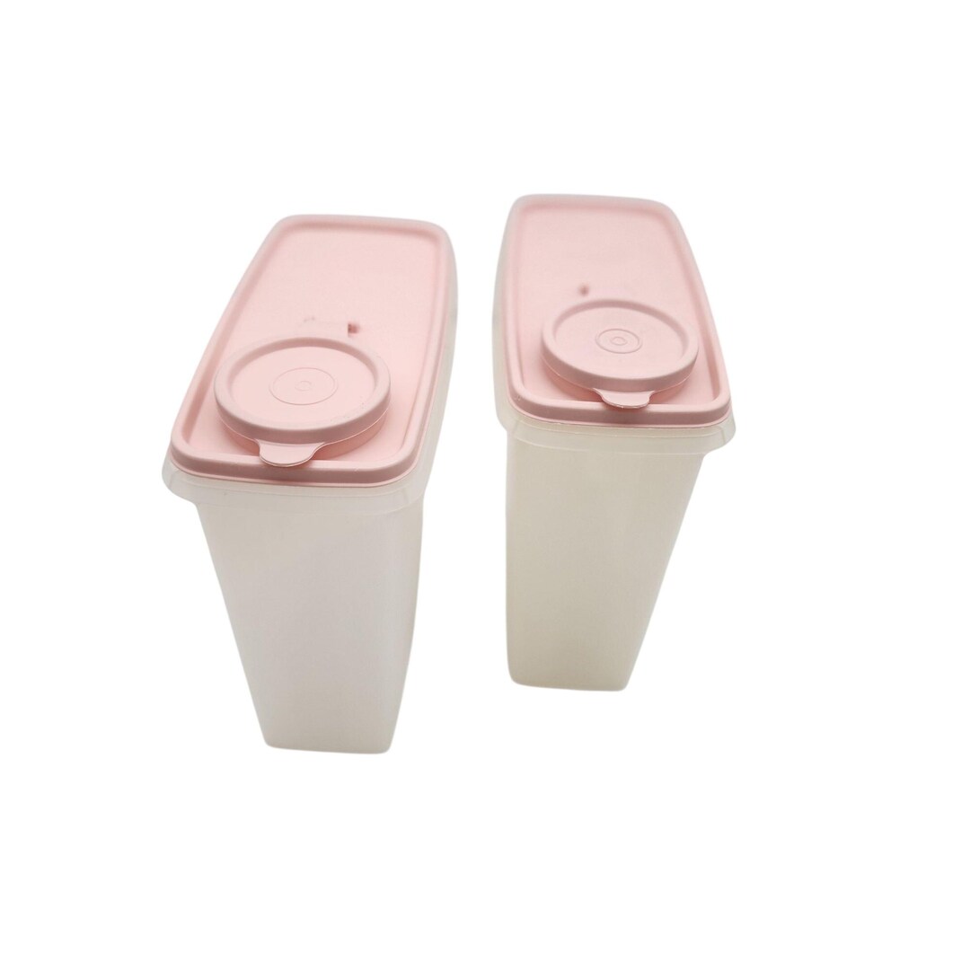 Tupperware Cereal / Oatmeal Storer Pink Seals Set of 2 - Etsy