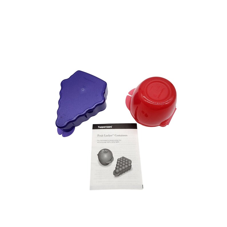 Tupperware Fruit Locker Containers Purple Grape Keeper Red Apple Keeper ...