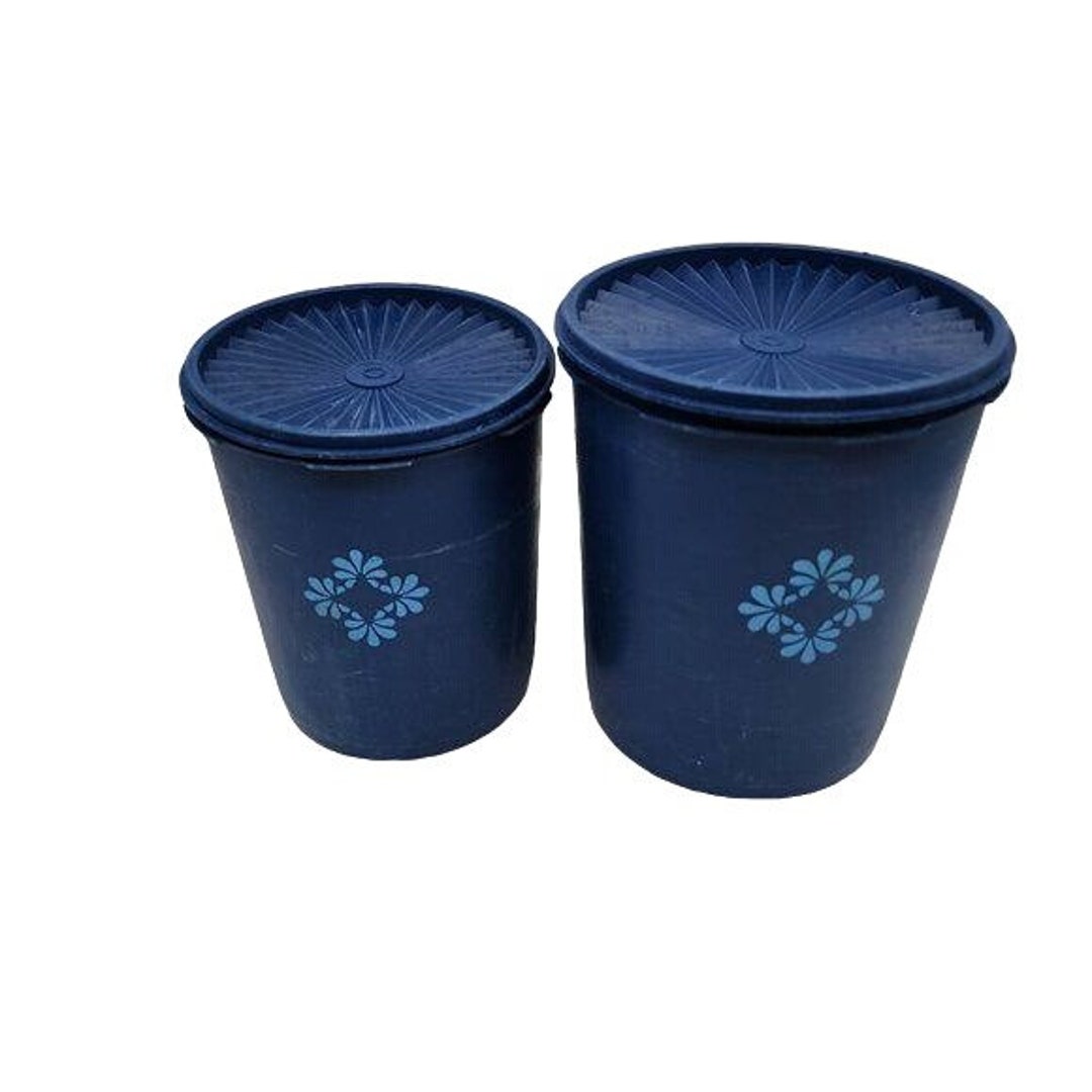 Tupperware Canisters Vintage Blue fair Condition - Etsy